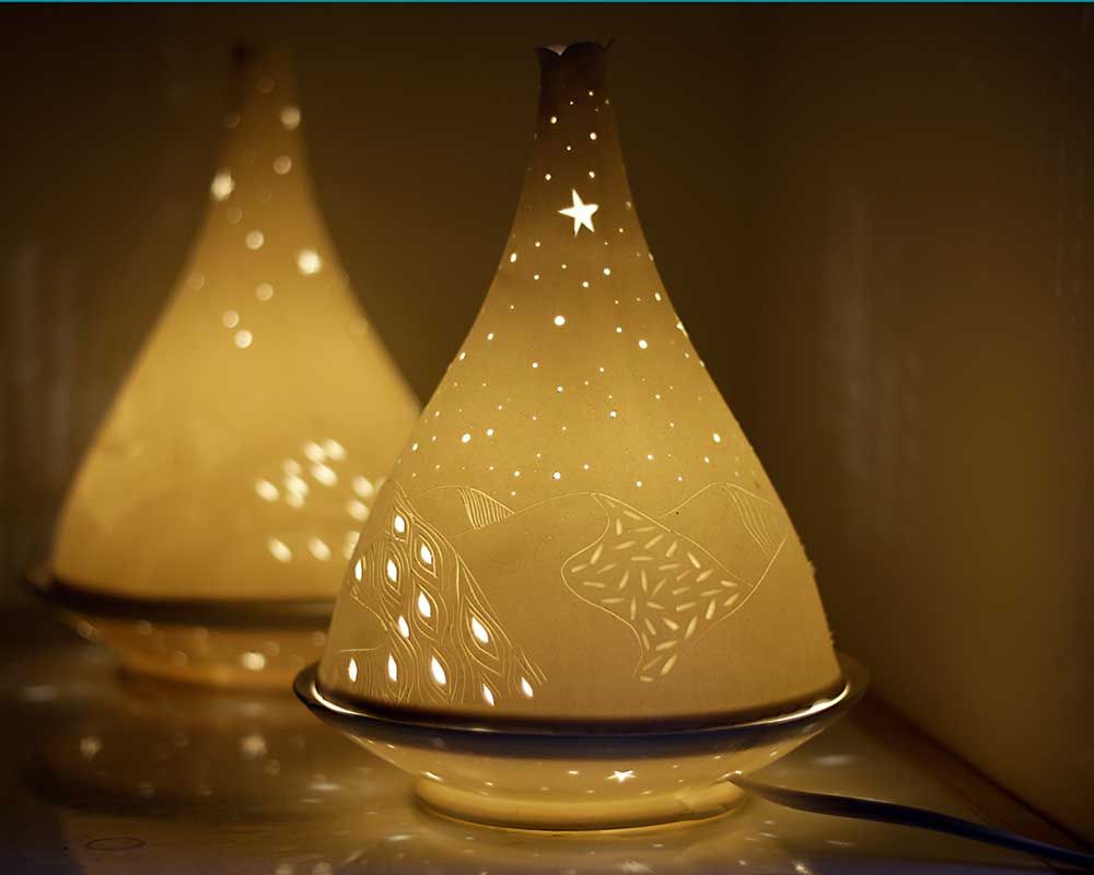 מנורת ליל כוכבים מדברי לרכישה באתר בית האומנויות - Neot Semadar נאות סמדר